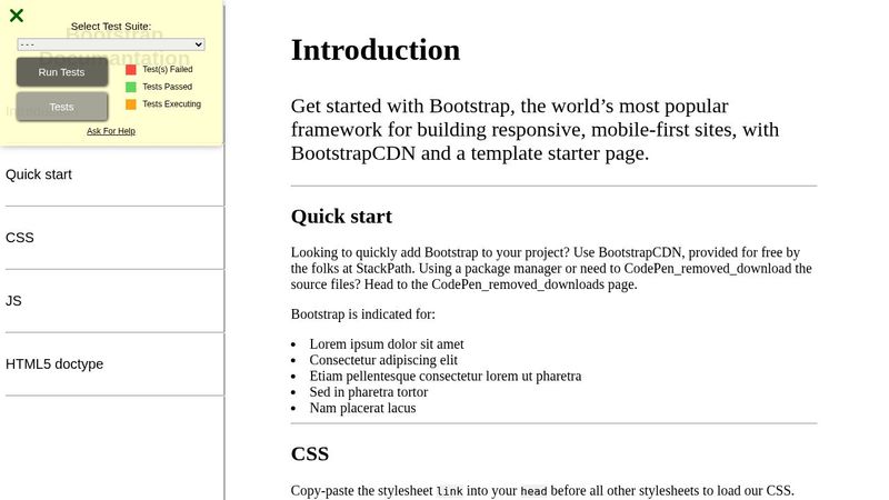 Technical Documentation Page - Bootstrap Documentation - FCC Project
