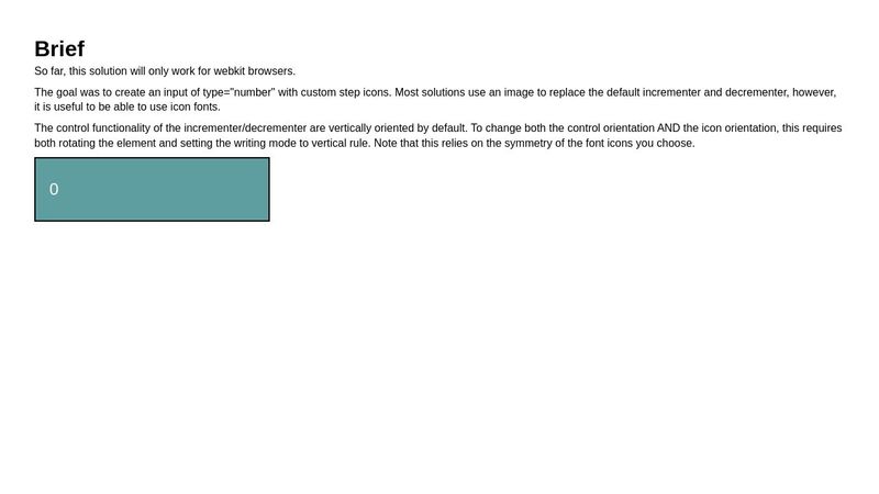Pure CSS Numeric Input w/ custom icons