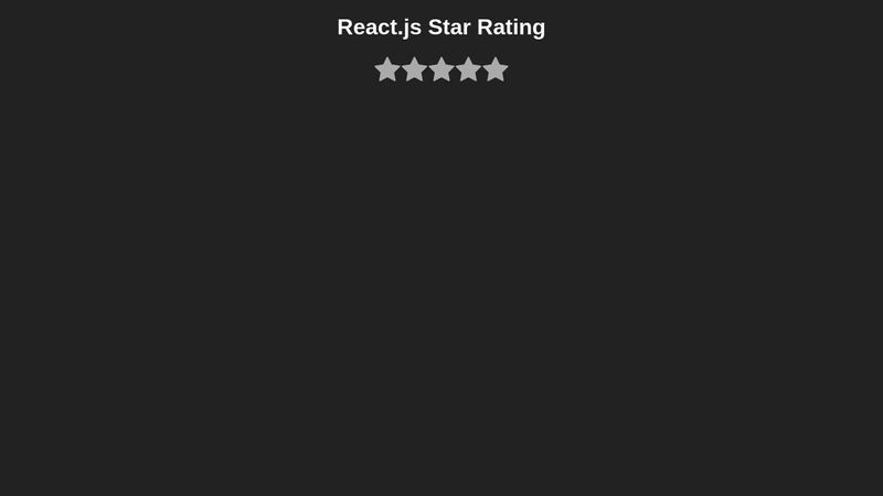React.js Star Rating