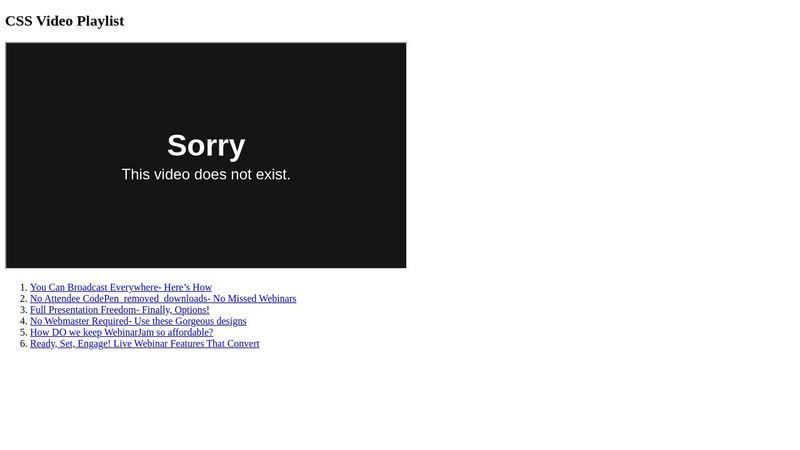 Simple video playlist with pure CSS and JavaScript