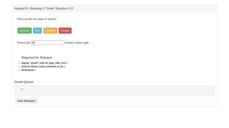 AngularJS / Bootstrap 3 / jQuery "Growl" Directive v1.0