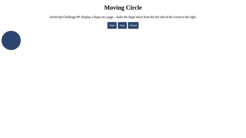 JavaScript Practice 9 - Moving Shape