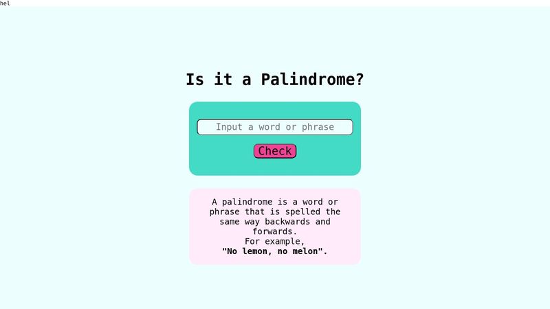 Palindrome Checker
