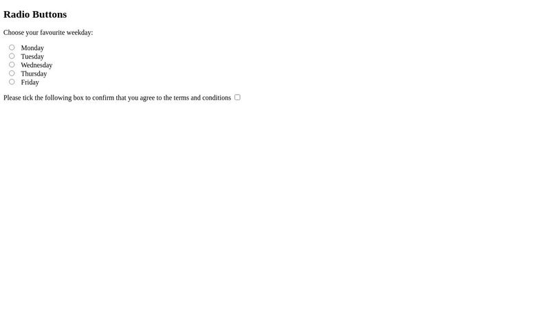 Activity 10 - Form Radio Buttons