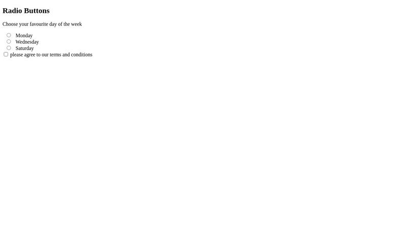 Activity 10 - Form Radio Buttons