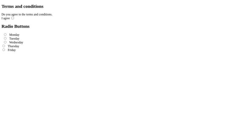 Activity 10 - Form Radio Buttons