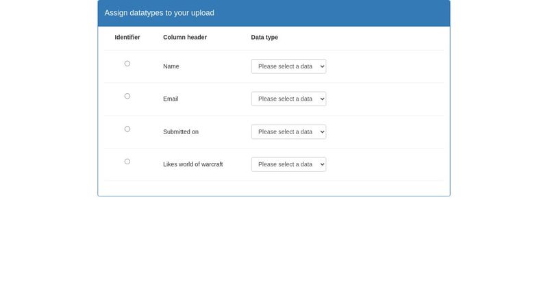 CSV upload validation