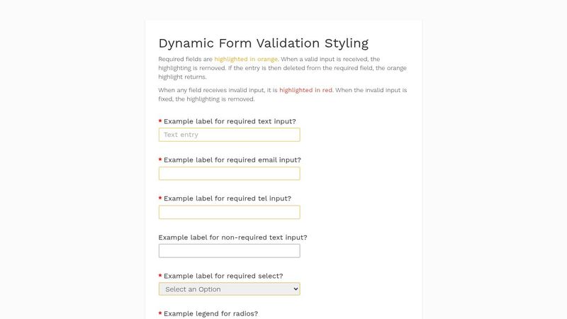 Form Validation Styling with CSS and jQuery