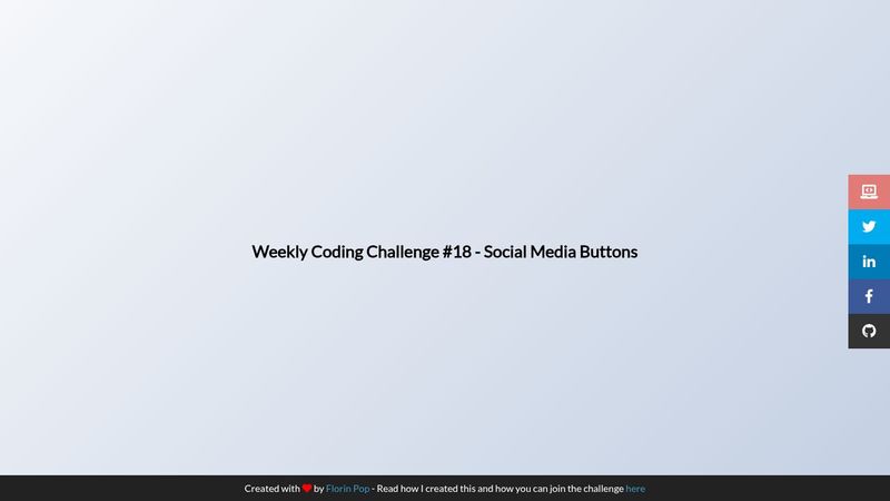 Weekly Coding Challenge #18 - Social Media Buttons