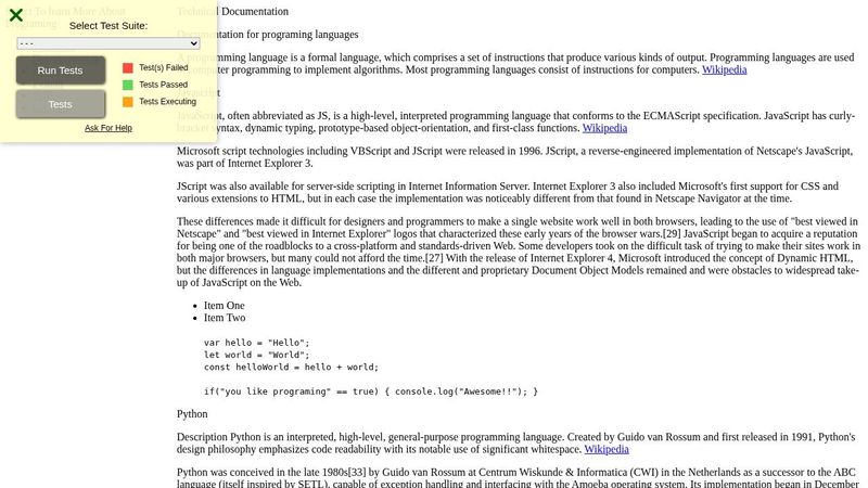 FCC: Technical Documentation Page