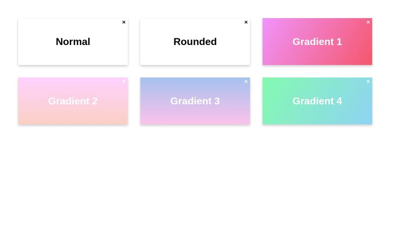 React Fancy Cards With Delete Button