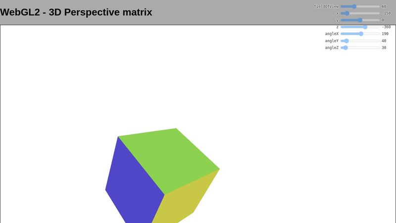 WebGL2 - 3D Perspective matrix