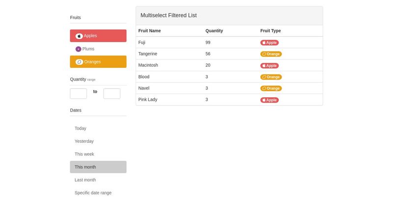 Bootstrap Multiselect List