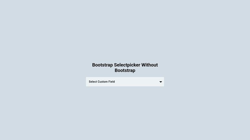 bootstrap selectpicker without bootstrap