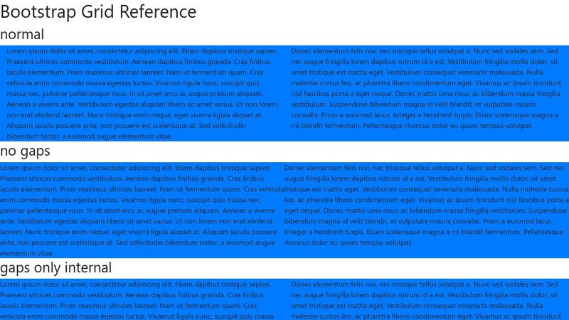 bootstrap grid reference (gaps, gutters)