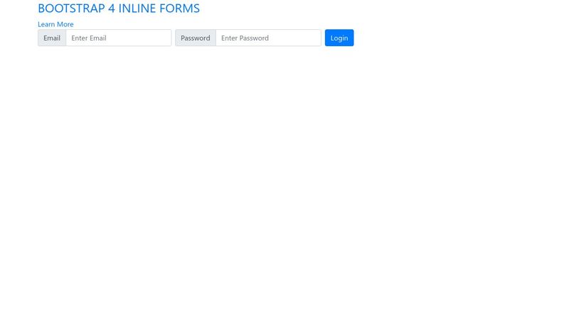 BOOTSTRAP 4 INLINE FORMS