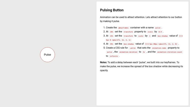 CSS Animation - Pulsing Button