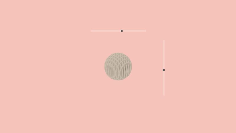 3D isometric sphere sliceform HTML + CSS + JS with rotating controls