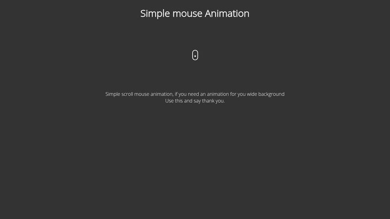 Mouse animation Simple minimal for scroll CSS3