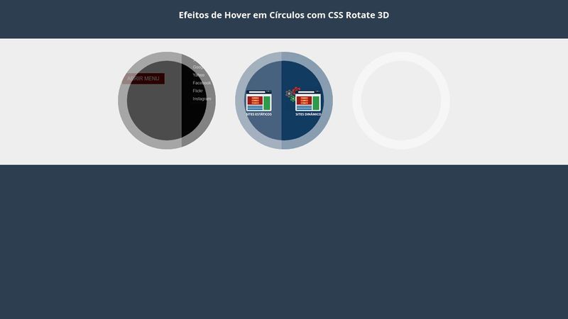 Efeitos de Hover em Círculos com CSS Rotate 3D