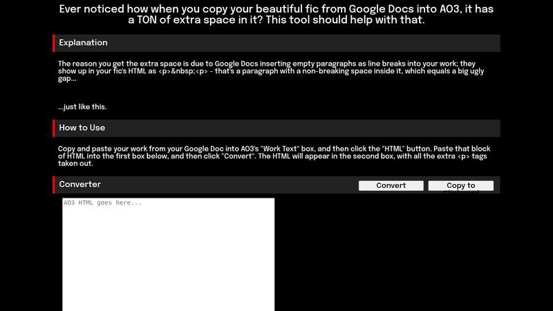 GDocs HTML > AO3 Converter