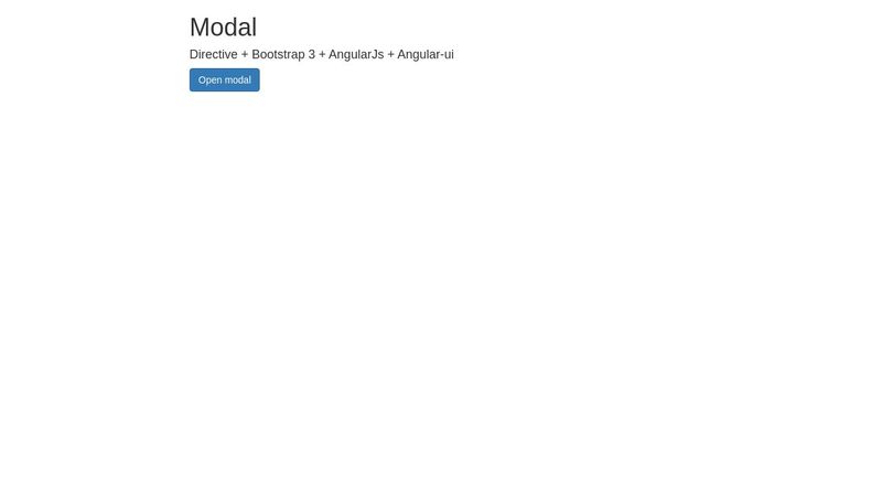 Modal directive with Bootstrap 3 + AngularJs + Angular-ui