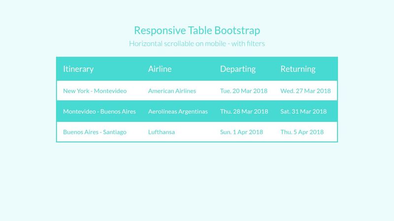 Responsive Table - With horizontal scrollable on mobile