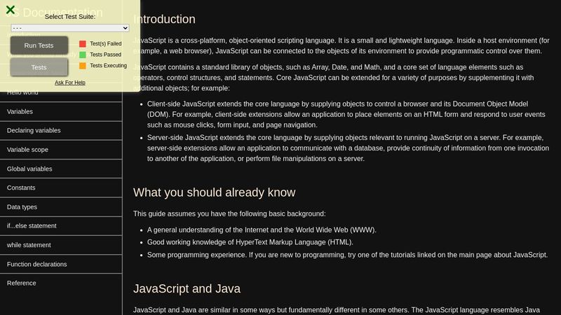 JS Documentation | Technical Documentation Page