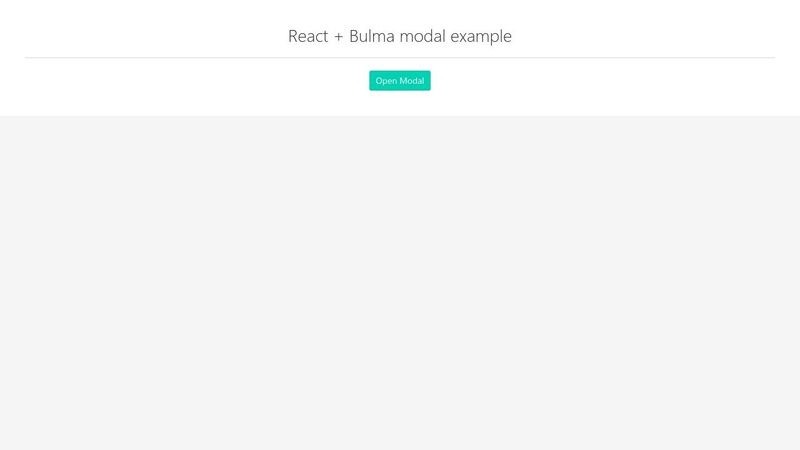 React + Bulma Modal