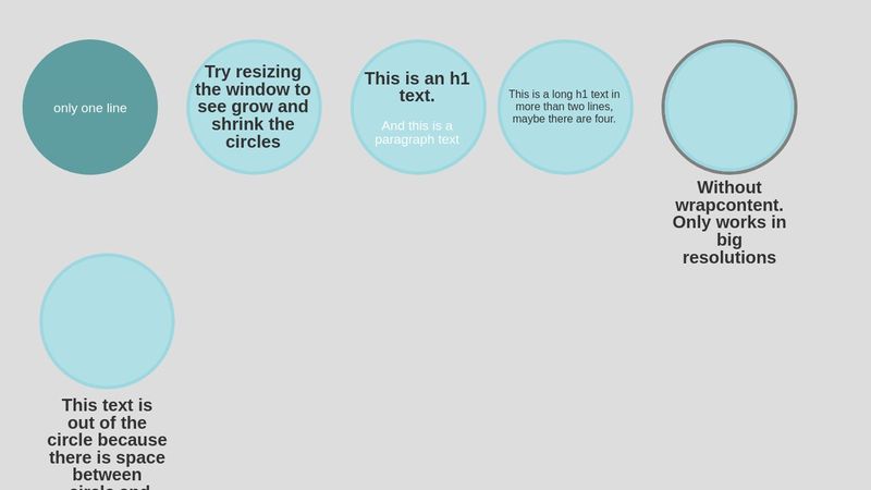 Responsive circles with text inside