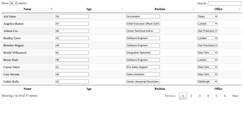DataTable - Jquery