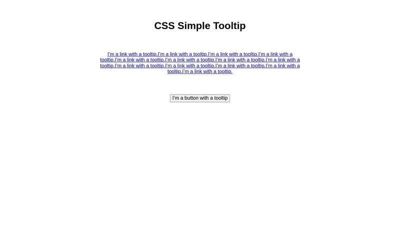 CSS Simple Tooltip