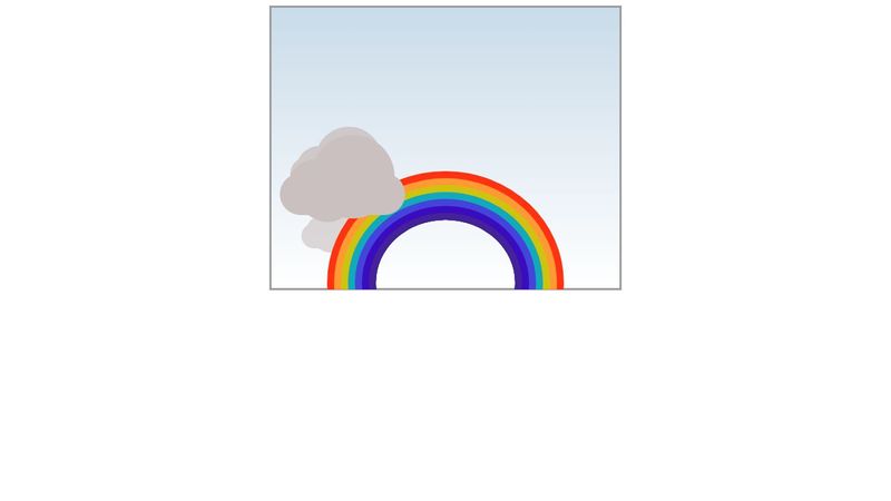 Pure CSS rainbow and clouds