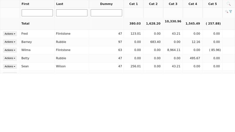 JsGrid - custom field, header totals, dynamic columns