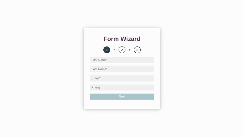 Multi Step Form Wizard in VanillaJS