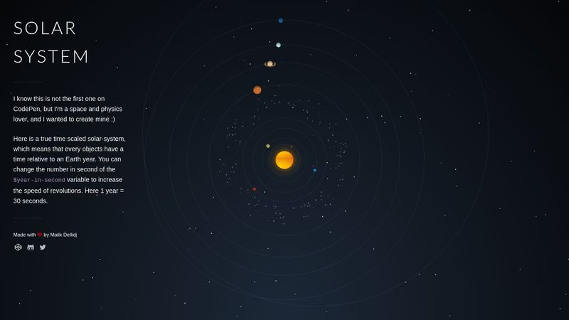 Solar System animation - Pure CSS
