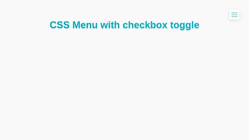 Checkbox Hack - Full Page Toggle Menu with CSS
