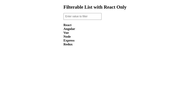 Filtered List React