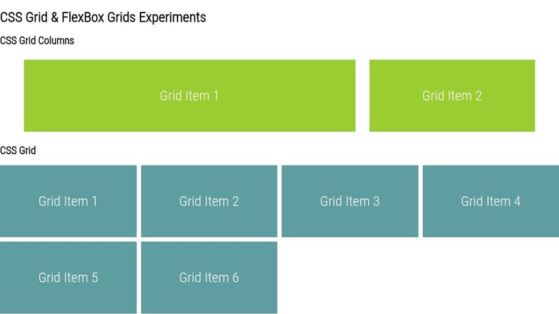 CSS Grid & FlexBox Grids Experiments