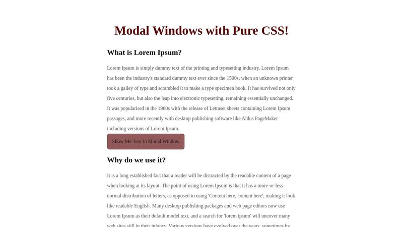 CSS Modal Window