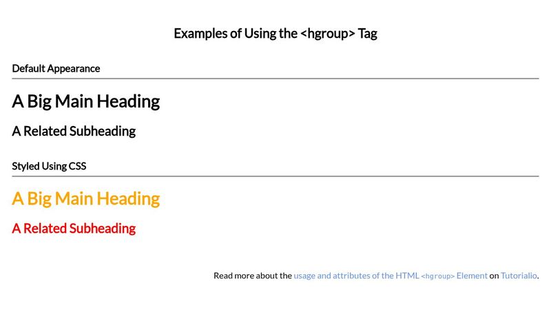 HTML hgroup Tag