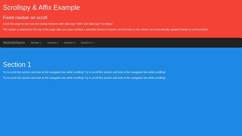 Scrollspy & Affix Horizontal