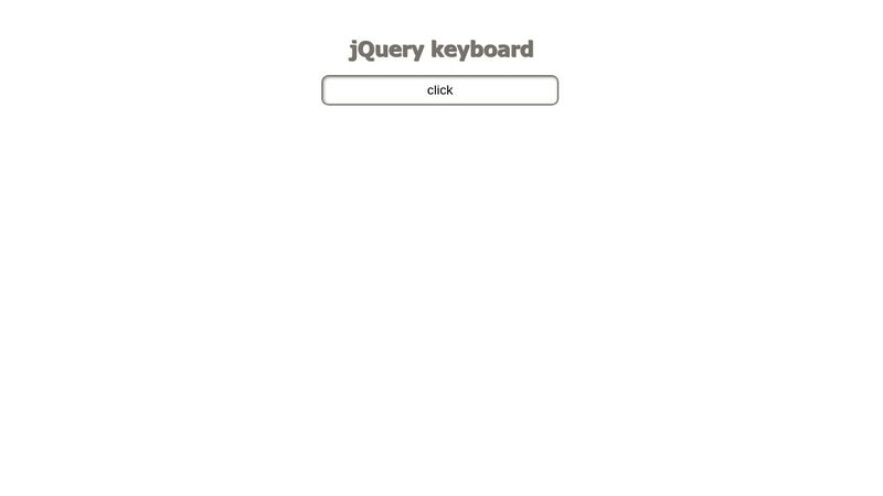 jQuery keyboard with no plug-in