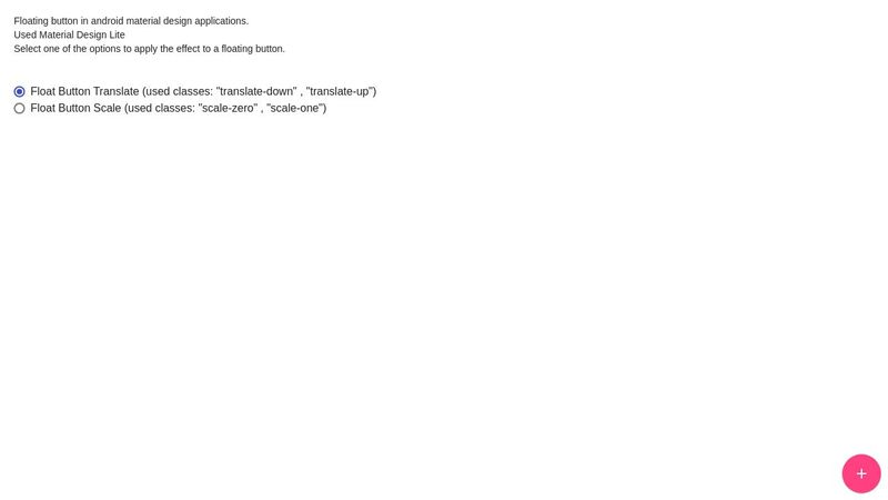 Floating Material Style Button