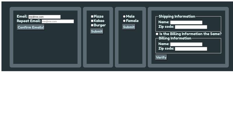 Flexbox CSS3 and Javascript forms workflow