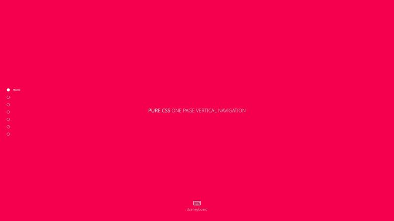 Pure CSS One page vertical navigation