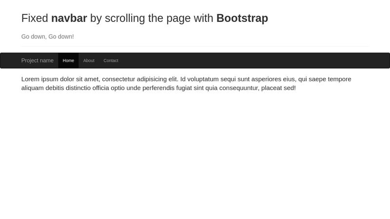 Sticky Navigation with Bootstrap - Fixed navbar by scrolling the page