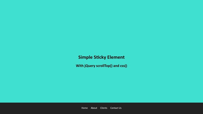Simple sticky Nav element with jQuery
