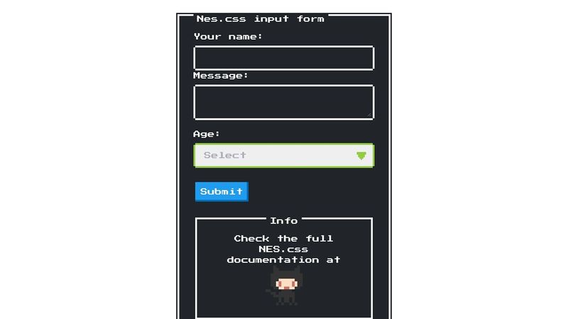 Input form with NES.css framework