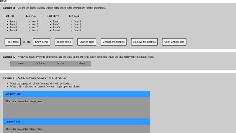 Exercise 03 - jQuery Events and Effects